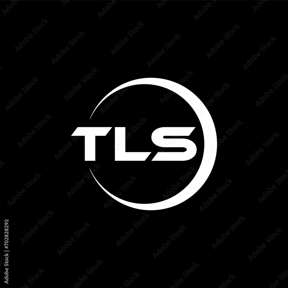 TLS letter logo design with black background in illustrator, cube logo ...
