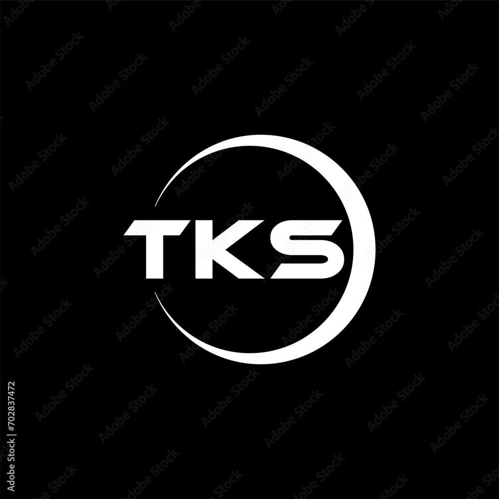 Image vectorielle Stock TKS letter logo design with black background in ...