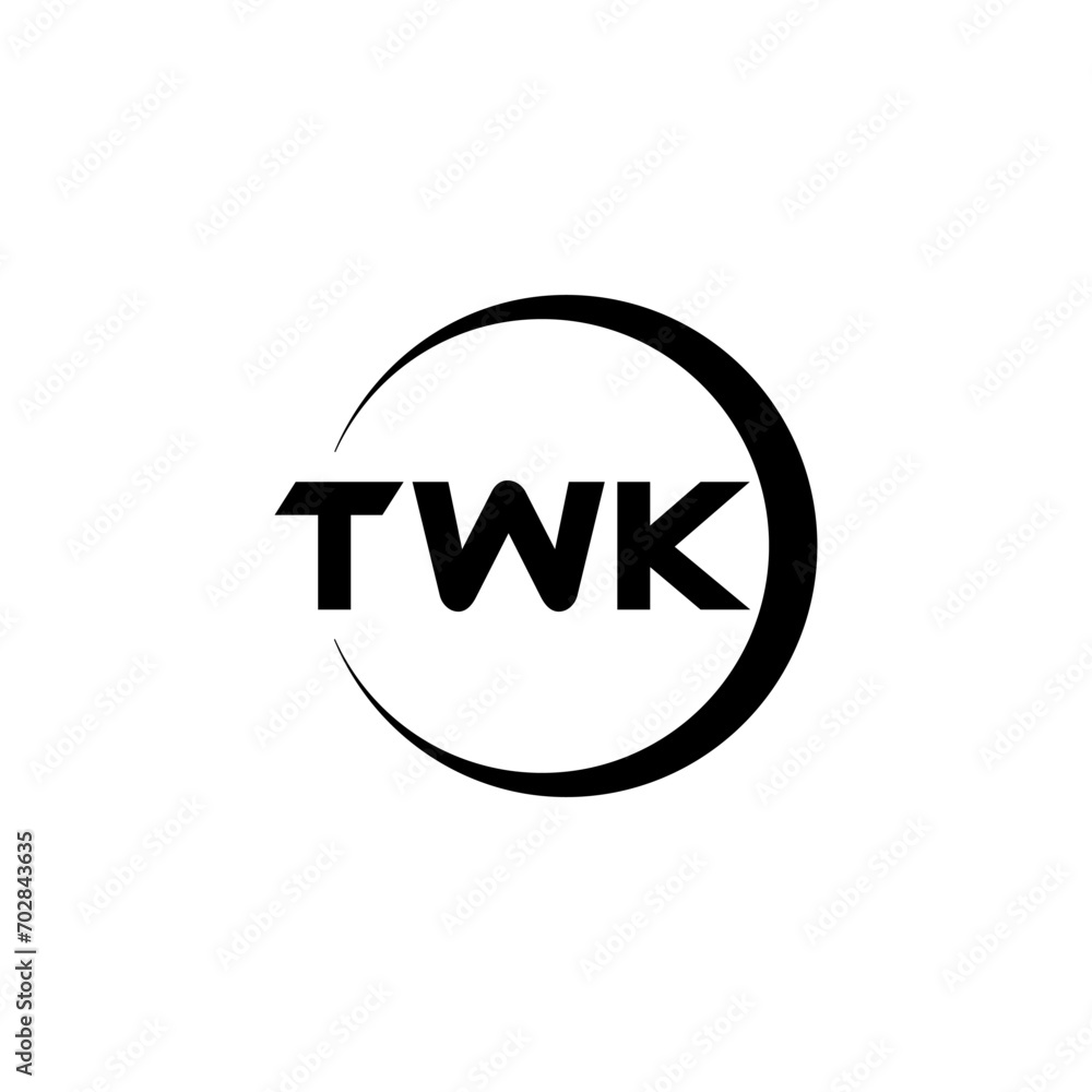 TWK letter logo design with white background in illustrator, cube logo ...