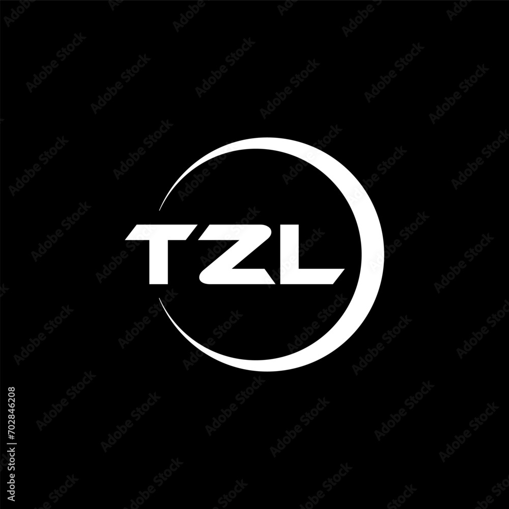 TZL letter logo design with black background in illustrator, cube logo ...