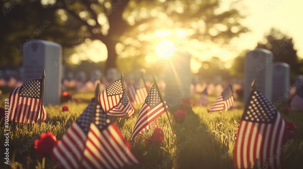 Usa Memorial Day Patriotic Remembrance Ceremony Honoring Fallen Heroes