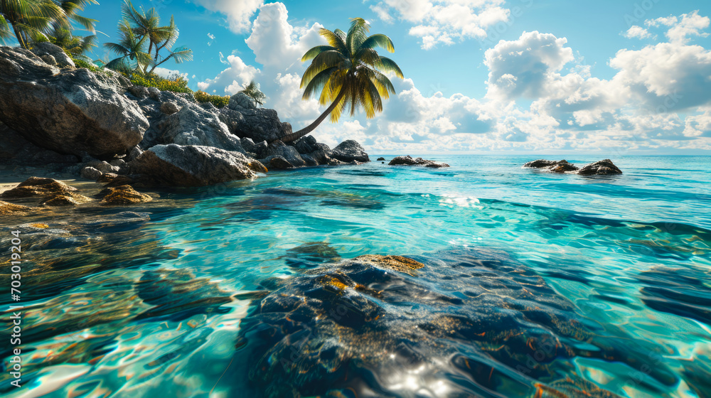 Beach of an Island in the Tropical Caribbean Tropical Island Dreamlike ...