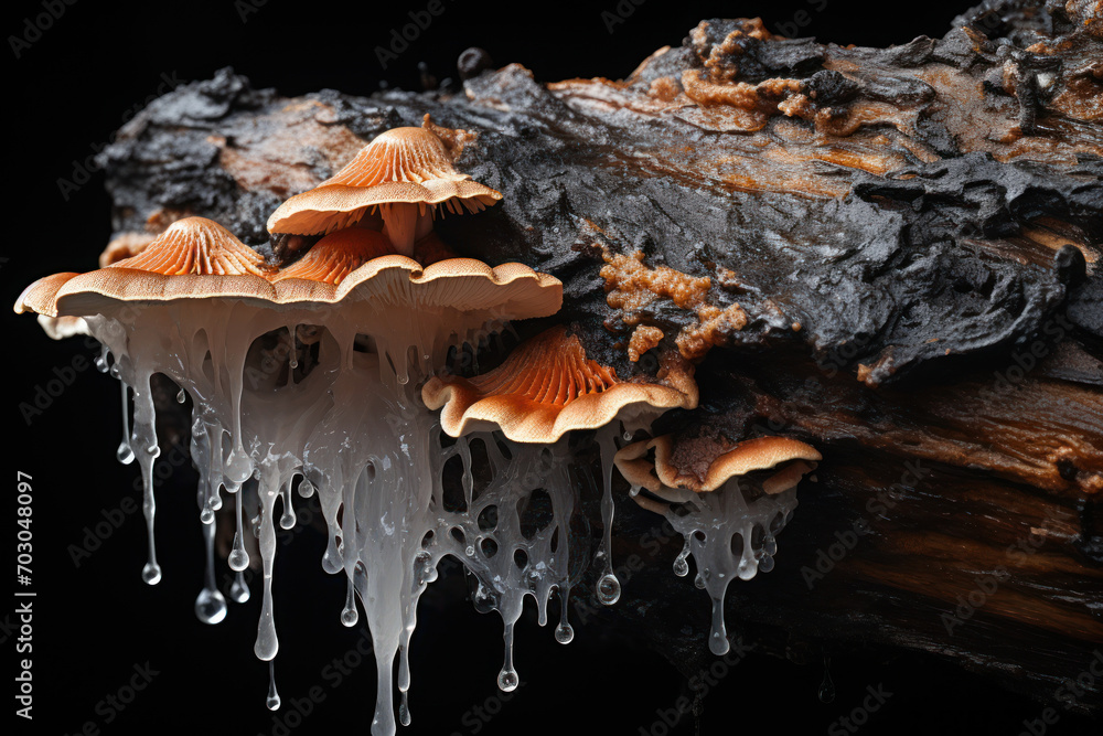 The microbial colonization of a decomposing log, highlighting the ...