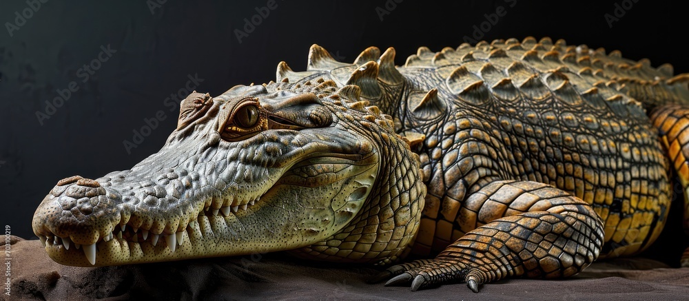1 ton male Nile Crocodile from Namibia with armoured skin on the back ...