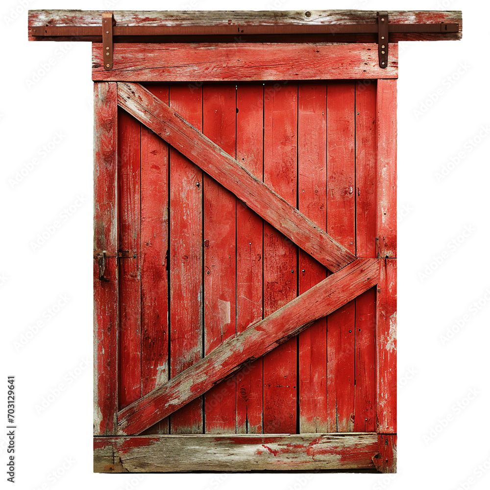 red Barn door, PNG file, isolated image Stock Photo | Adobe Stock