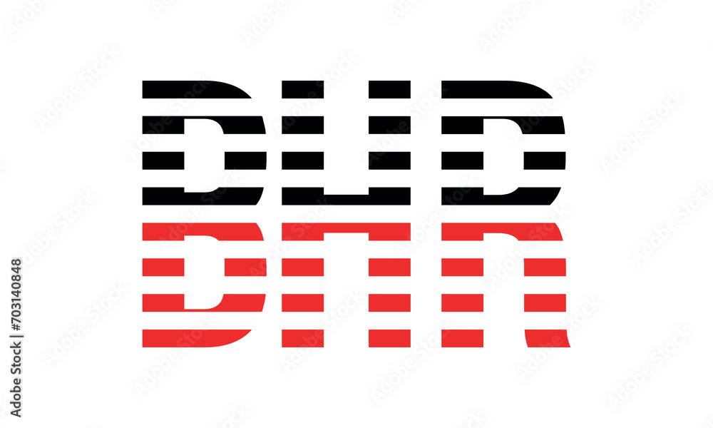 BHR three initial letter iconic line negative space minimal logo design ...