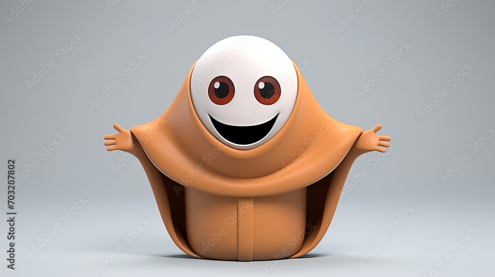 Shrug white Emoji Cartoon. 3d Rendering emoji 3d character Stock ...