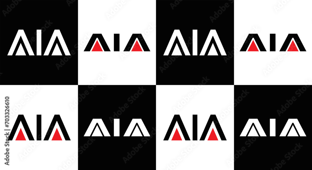 Image vectorielle Stock AIA logo. AIA set , A I A design. White AIA ...