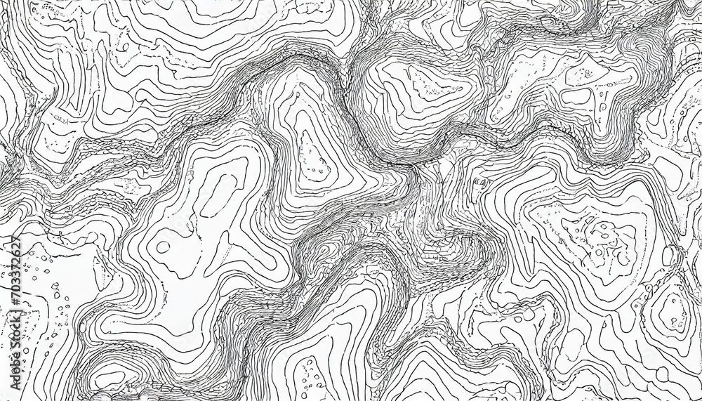black white topography contour outline map with relief elevation vector ...