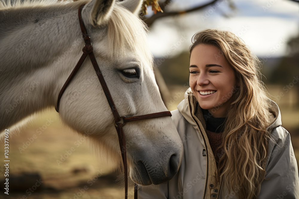 A person participating in equine therapy, highlighting the unique ...