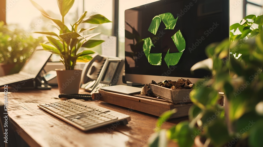 An electronic waste concept featuring a desktop computer adorned with a ...