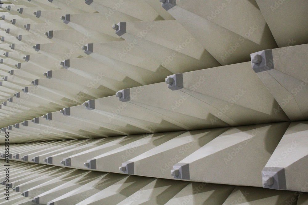 Soft hybrid pyramidal microwave and radio frequency absorbers close up ...