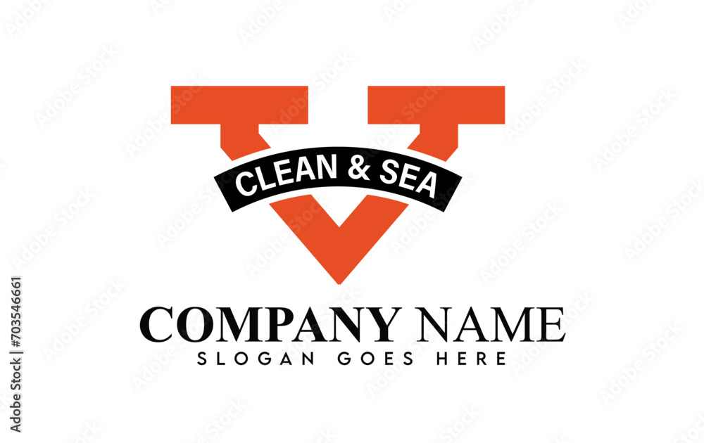Image vectorielle Stock V Clean Logo, Clean and Clear Logo, Spotless V ...