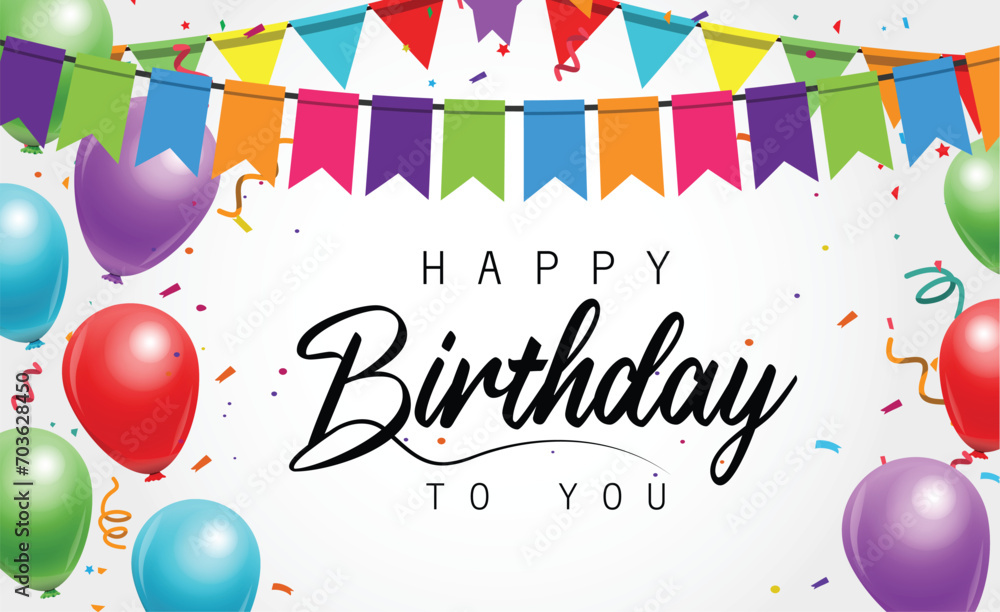 Happy birthday vector transparent background. colorful happy birthday ...