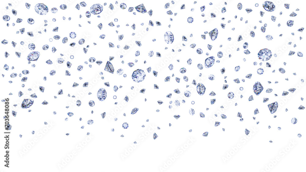 Clear shiny falling diamonds isolated on transparent background. png ...
