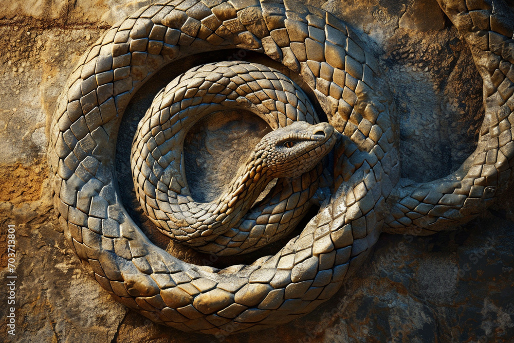 Stock-Illustration „A depiction of the Gnostic Ouroboros, a serpent ...