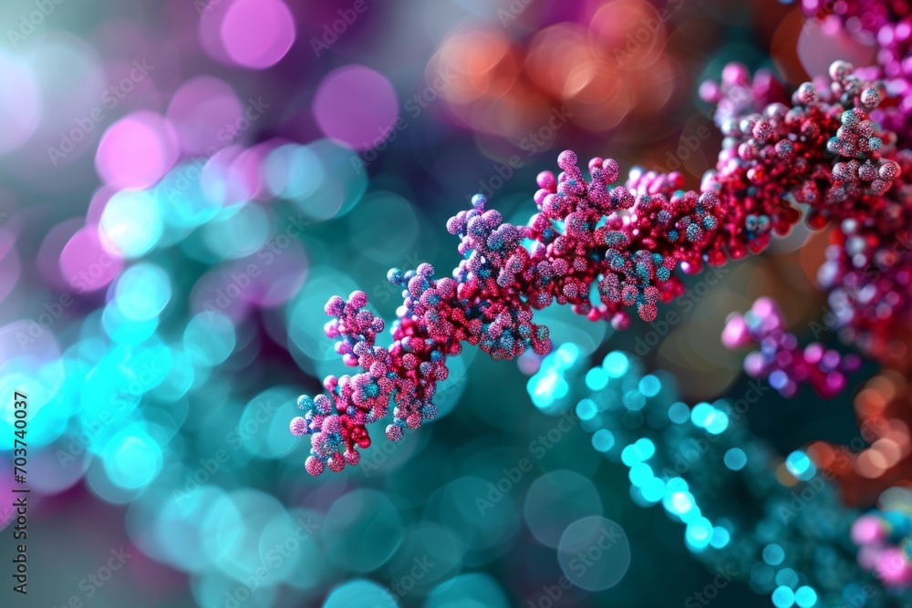 Stock-Foto „Protein atomic scale micro particles dna dnr atoms ...