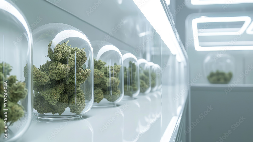 Ethereal Elevation: Cannabis Buds in a Futuristic Cryogenic Chamber ...