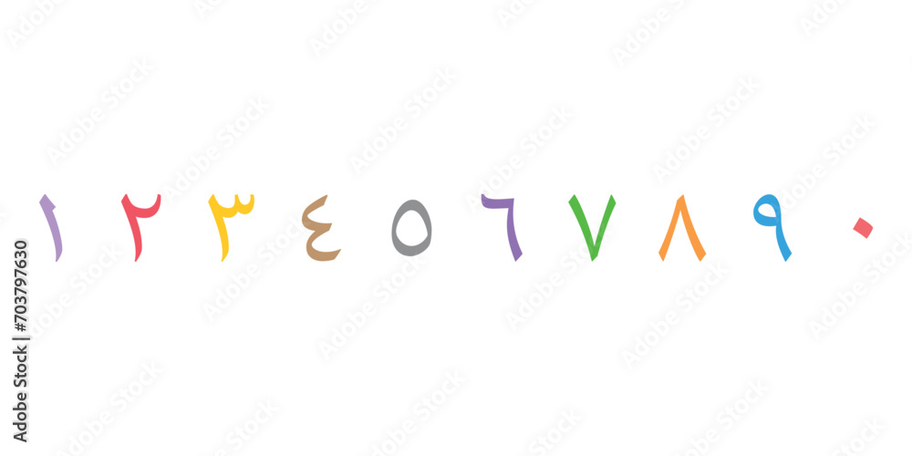 Vetor Arab number. Eastern arabic numbers. Arabic numeral system ...