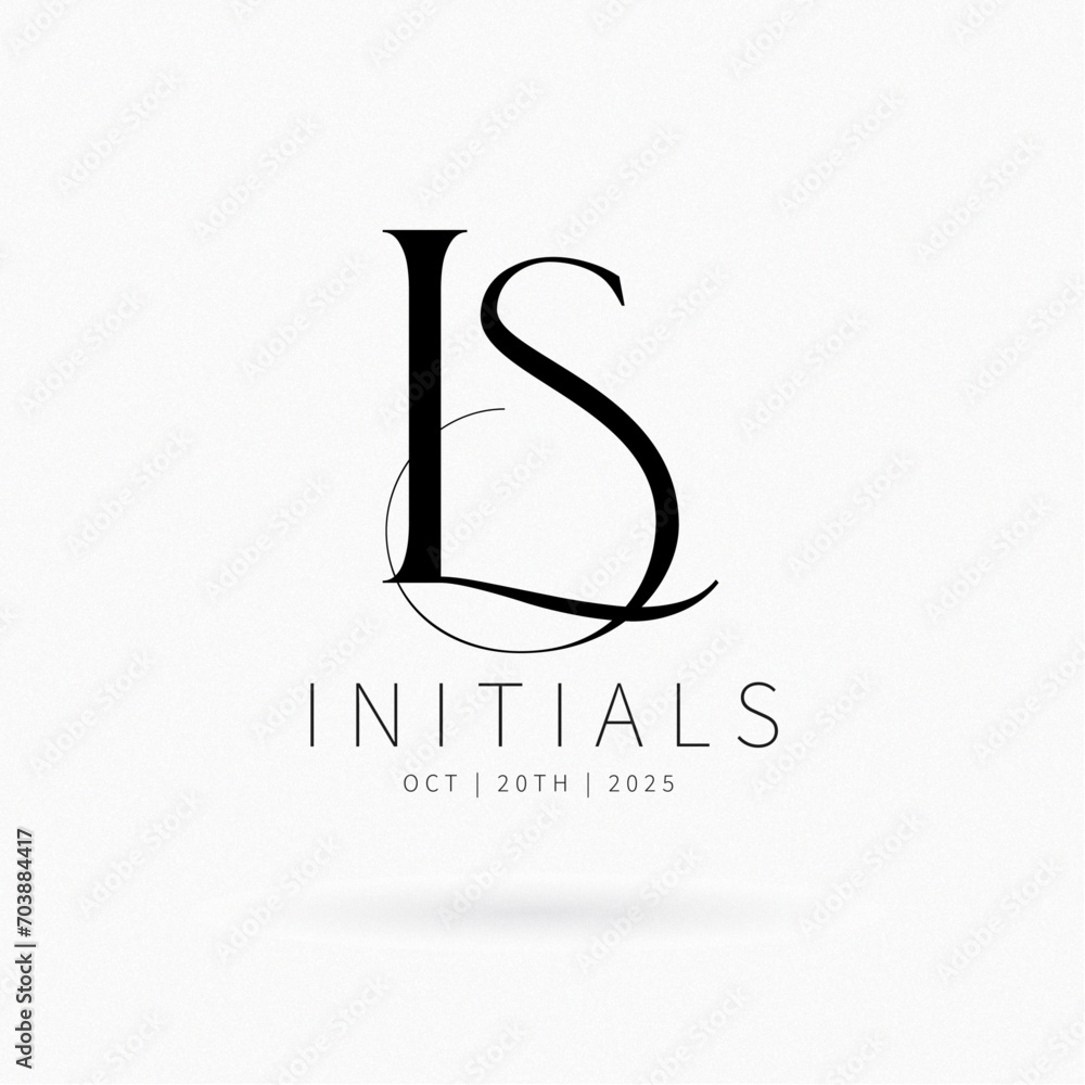LS Monogram logo, Minimalist Typographic Line Monogram Logo, LS Wedding ...