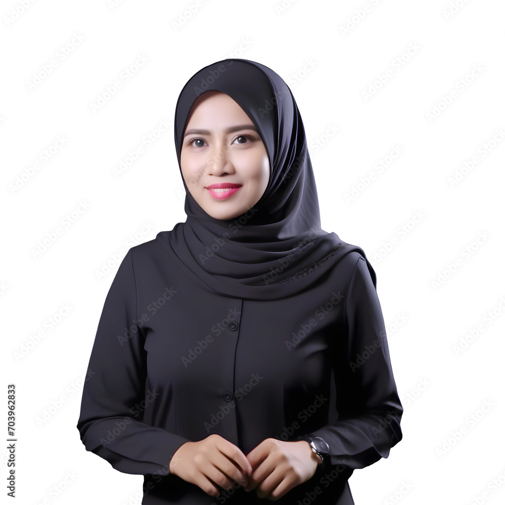 asian Women announcer with pleasant and persuasive face speaking to the ...