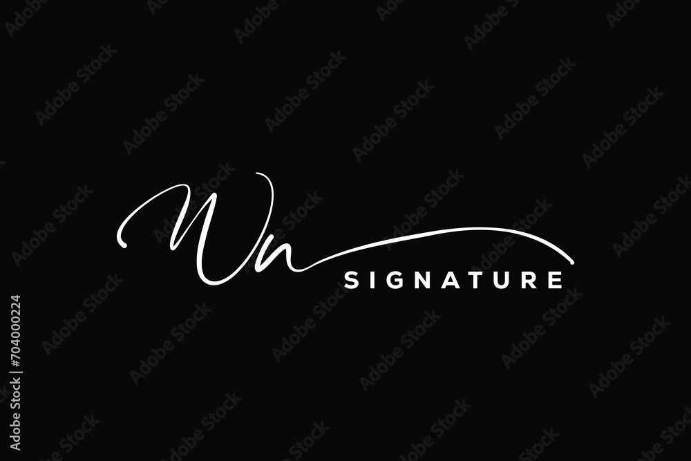 WN initials Handwriting signature logo. WN Hand drawn Calligraphy ...