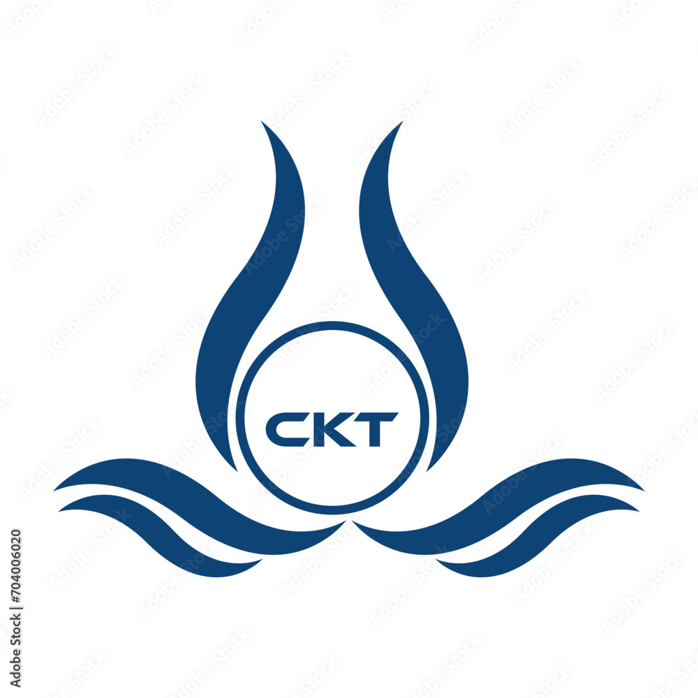 CKT letter water drop icon design with white background in illustrator ...
