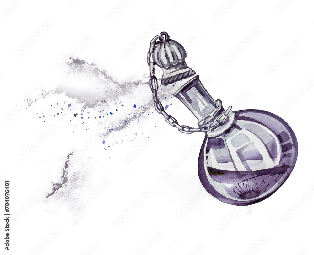 Magical potion design. Vintage bottle isolated on white. Old pharmacy ...