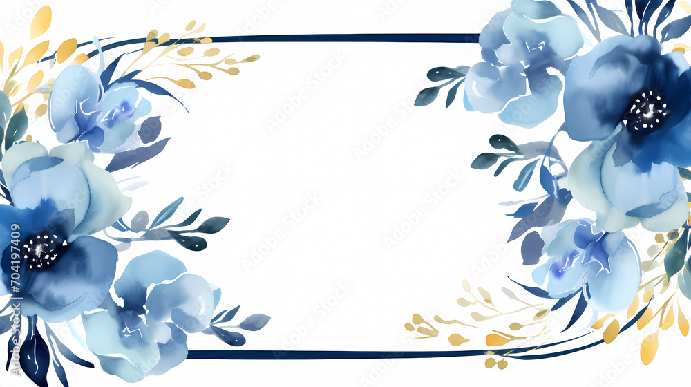 Floral frame with watercolor flowers, decorative flower background ...