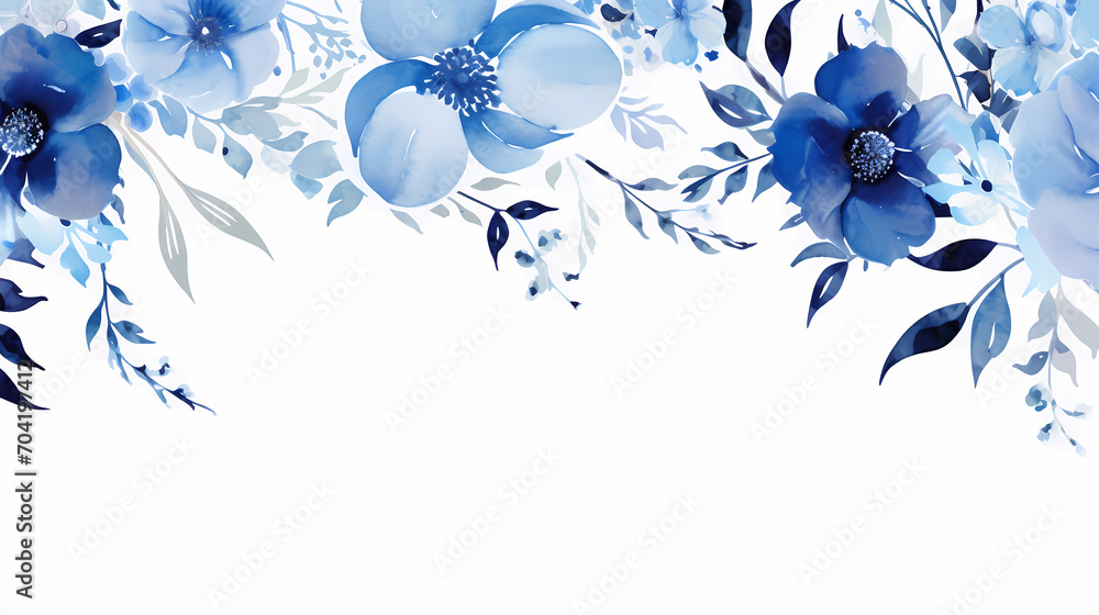Floral frame with watercolor flowers, decorative flower background ...