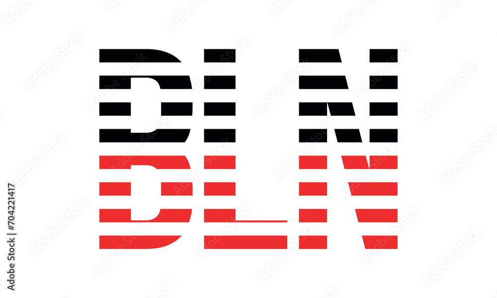 BLN three initial letter iconic line negative space minimal logo design ...