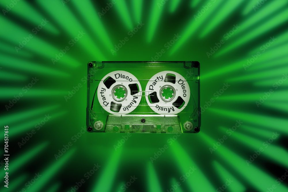 Green light rays projection background, photographed with the help of a ...