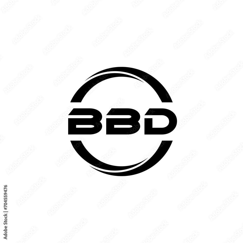 BBD letter logo design with white background in illustrator, cube logo ...