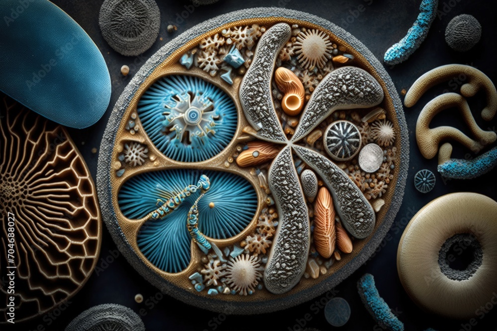 Stock-Illustration „Bacteria, microscopic unicellular organisms ...