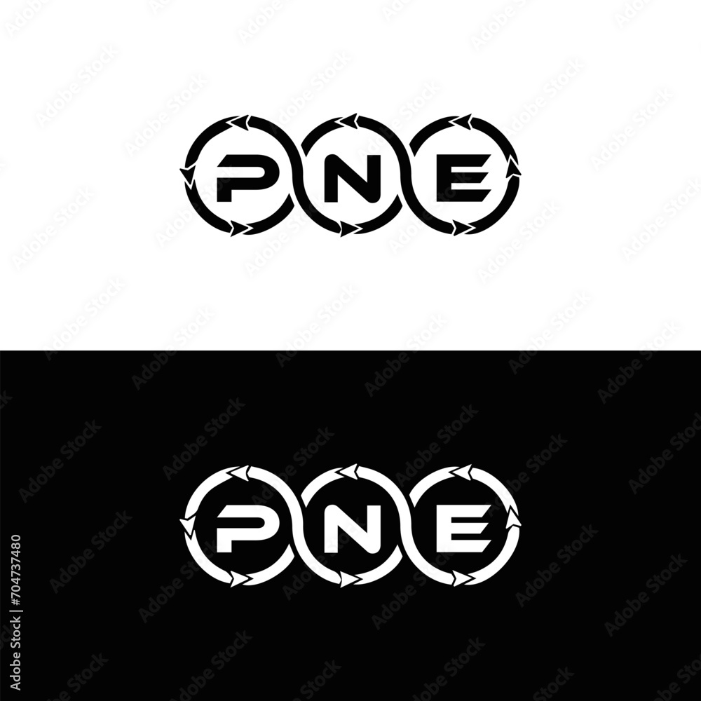 Vetor PNE logo. P N E design. White PNE letter. PNE, P N E letter logo ...
