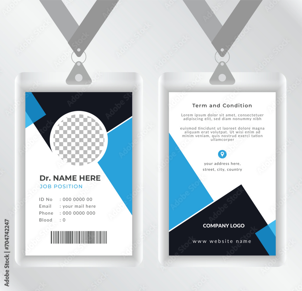 ID card design for medical Stock Vector | Adobe Stock