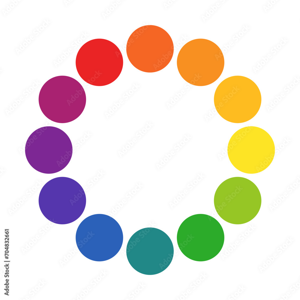 RGB Color Scheme System Twelve Part Palette Wheel Vector Illustration ...