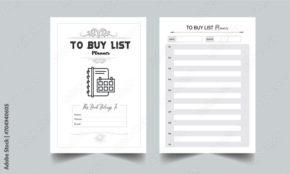 Vector de Stock To Buy Checklist. Daily Gratitude Monthly & Yearly Undated Planner. Journal ...