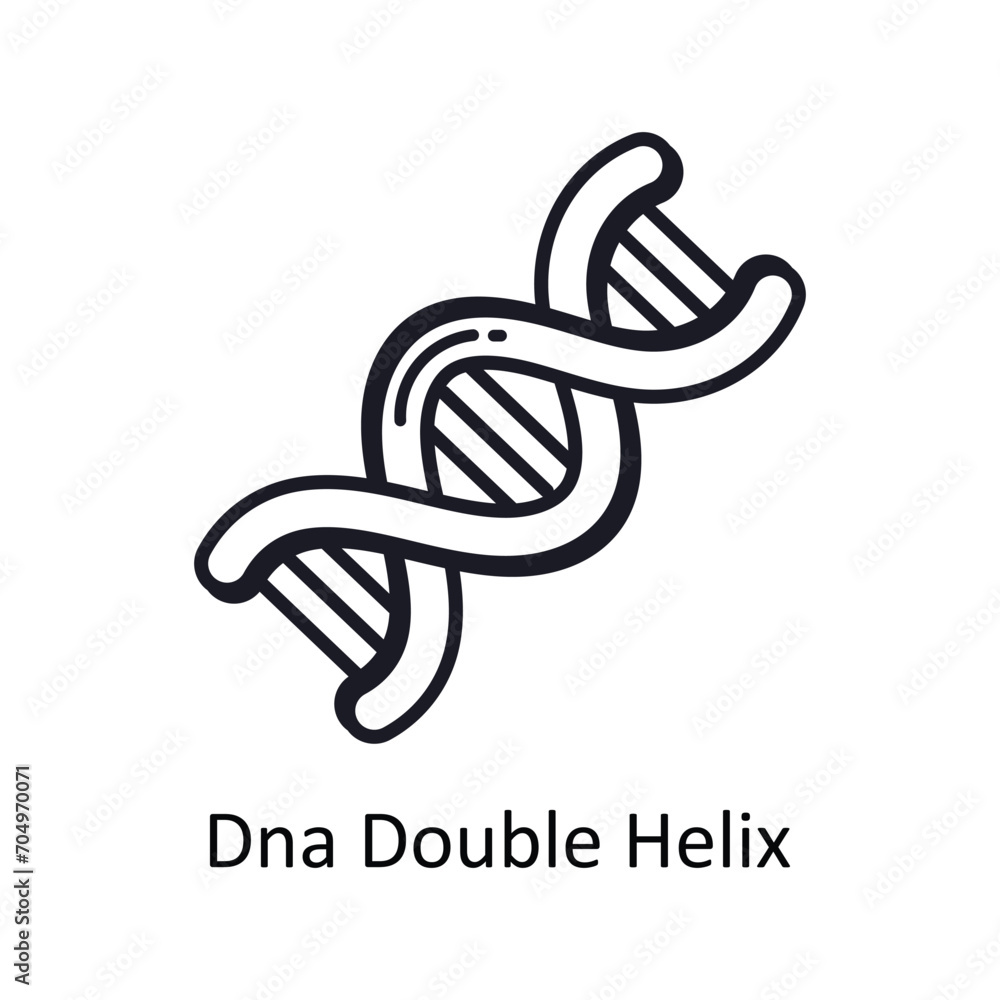 Dna Double Helix vector outline doodle Design illustration. Symbol on ...