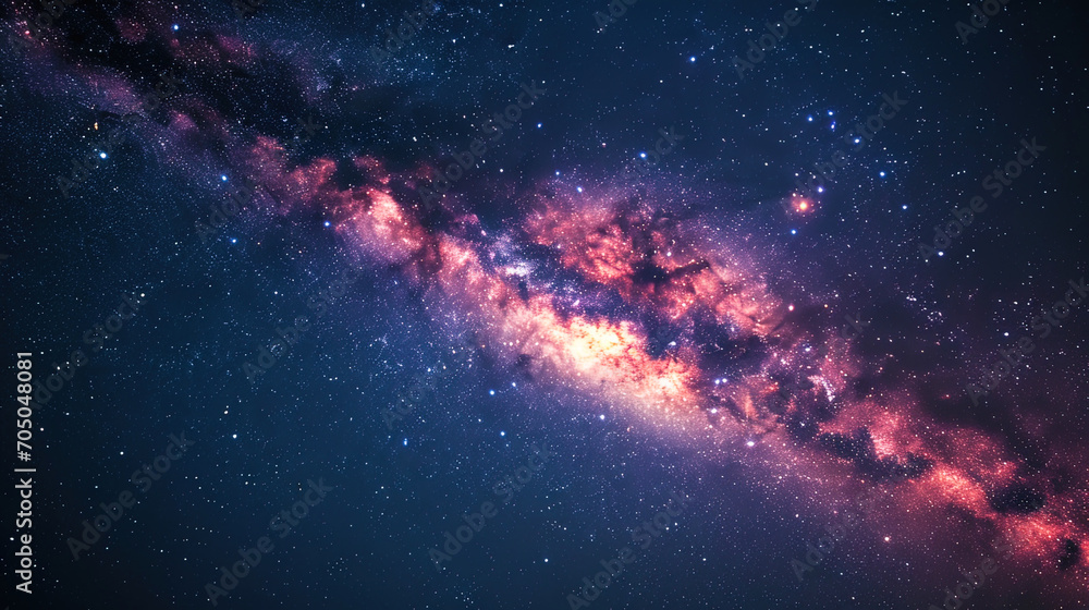 The Milky Way, spread out like a light bridge connecting the long range ...