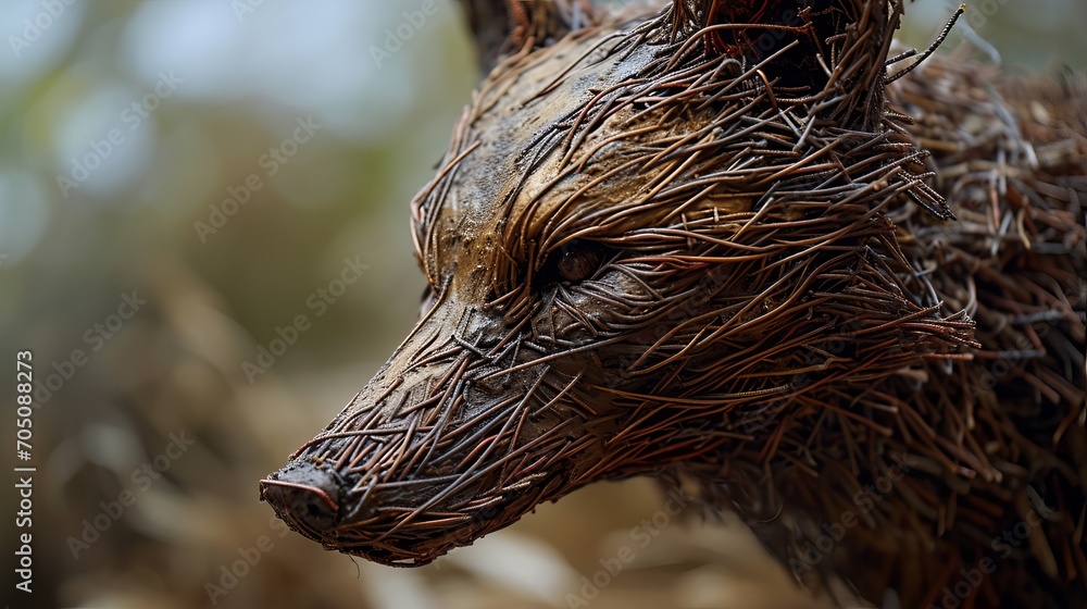 Photo Stock Handcrafted Wire Animal Sculpture, Detailed Artistic ...