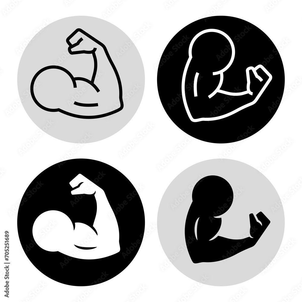 Biceps icon. Symbol of strength, health or bodybuilding. Pictogram of ...