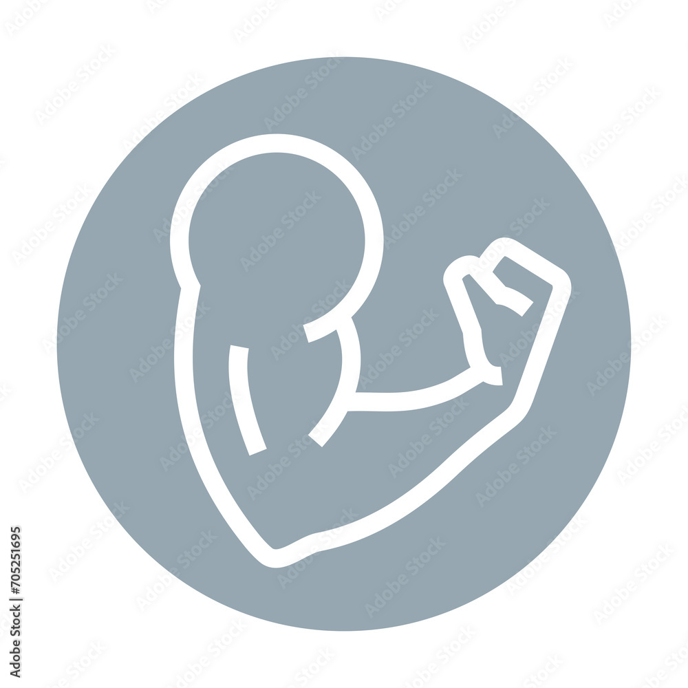 Biceps icon. Symbol of strength, health or bodybuilding. Pictogram of ...