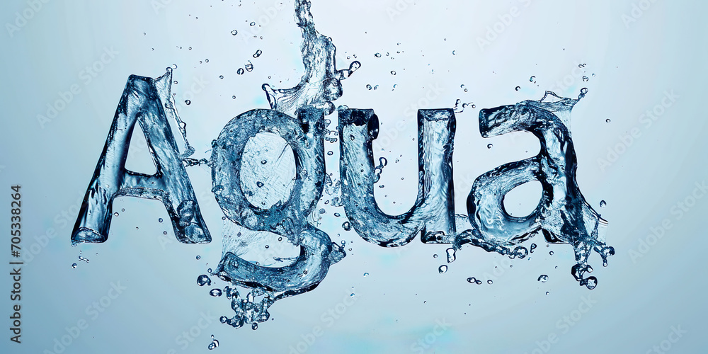 Letras "Agua" en splash, cuidar el agua Stock Photo | Adobe Stock