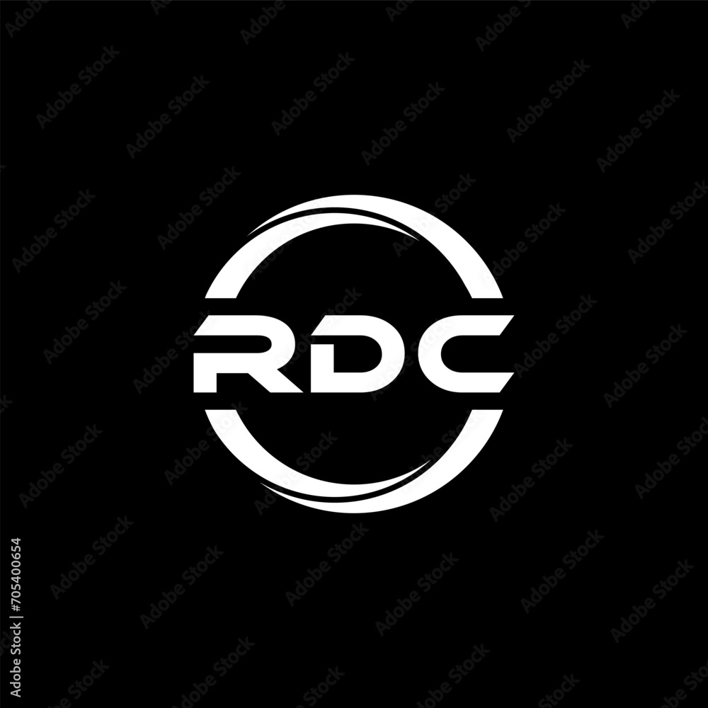 RDC letter logo design with black background in illustrator, cube logo ...