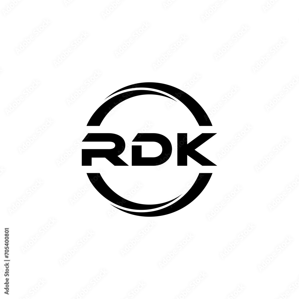 RDK letter logo design with white background in illustrator, cube logo ...