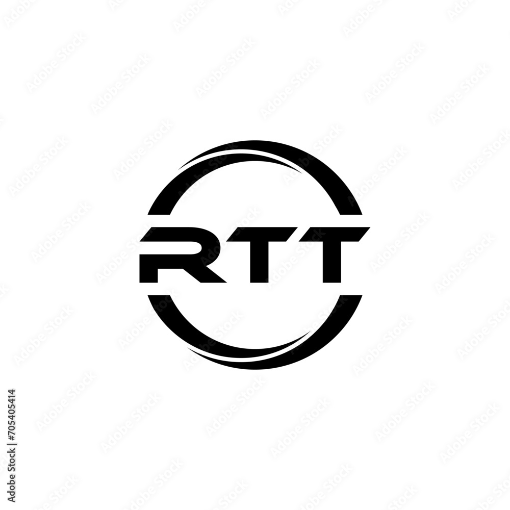 Vector de Stock RTT letter logo design with white background in ...