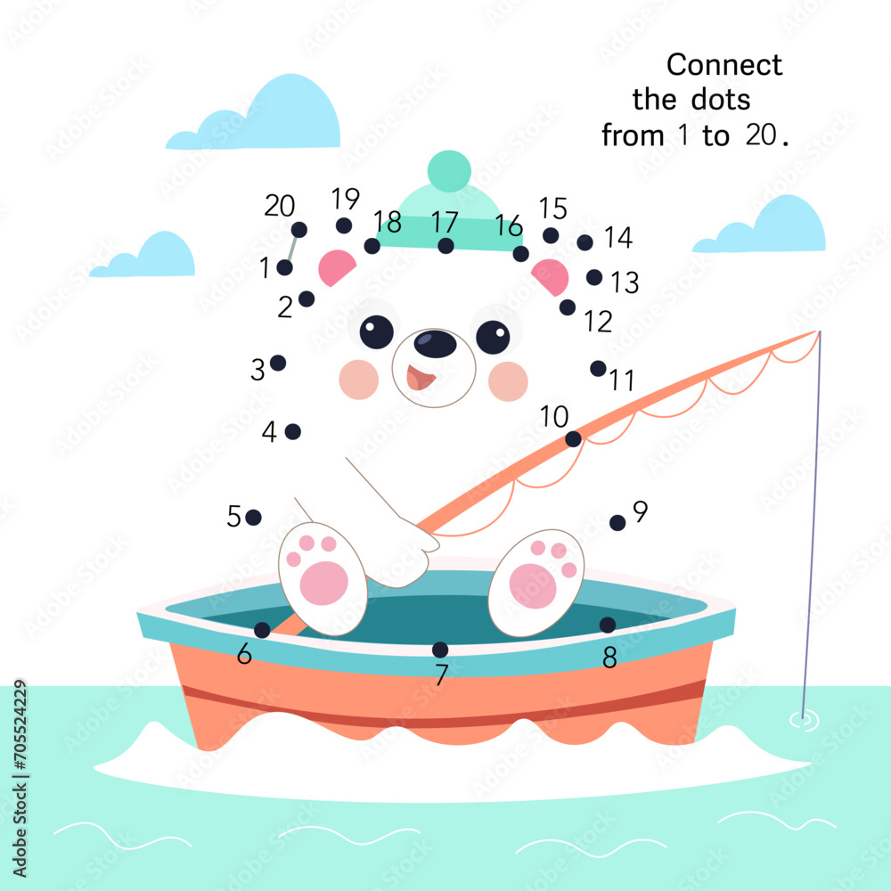 Dot to dot. Connect the dots from 1 to 20. Puzzle game for children ...
