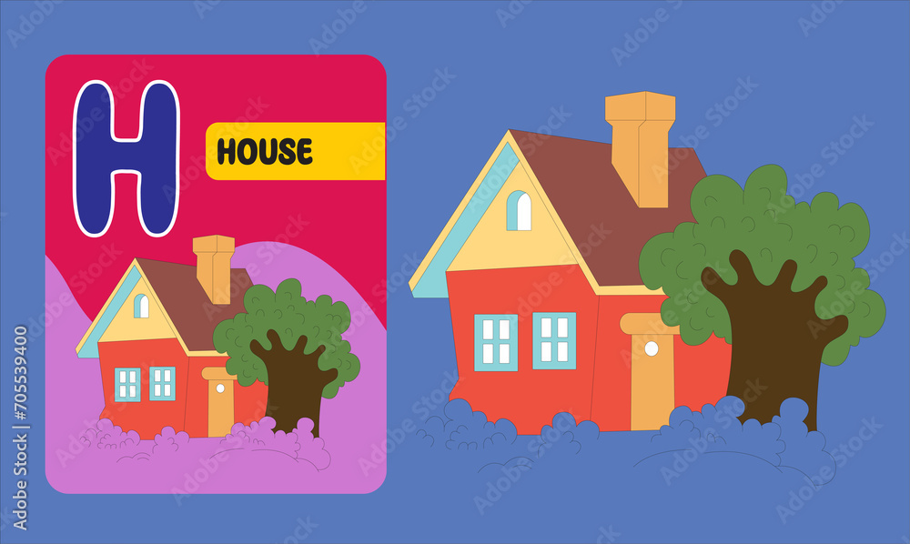 Alphabet cards for kids. Educational preschool learning ABC card with ...