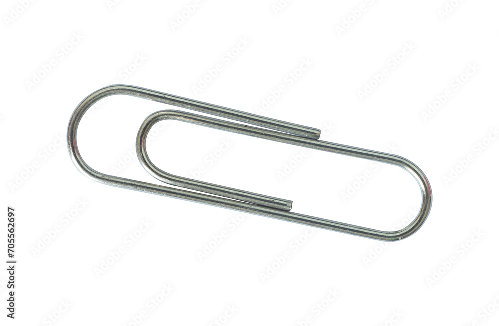 Silver paper clip isolated element Stock Photo | Adobe Stock